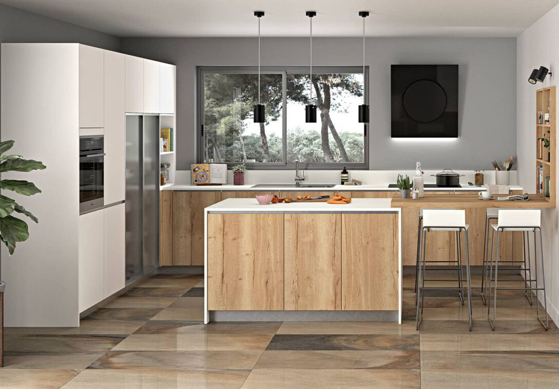 Contemporary kitchen - Étoile Structuré N°2 - SAGNE - wooden / natural ...