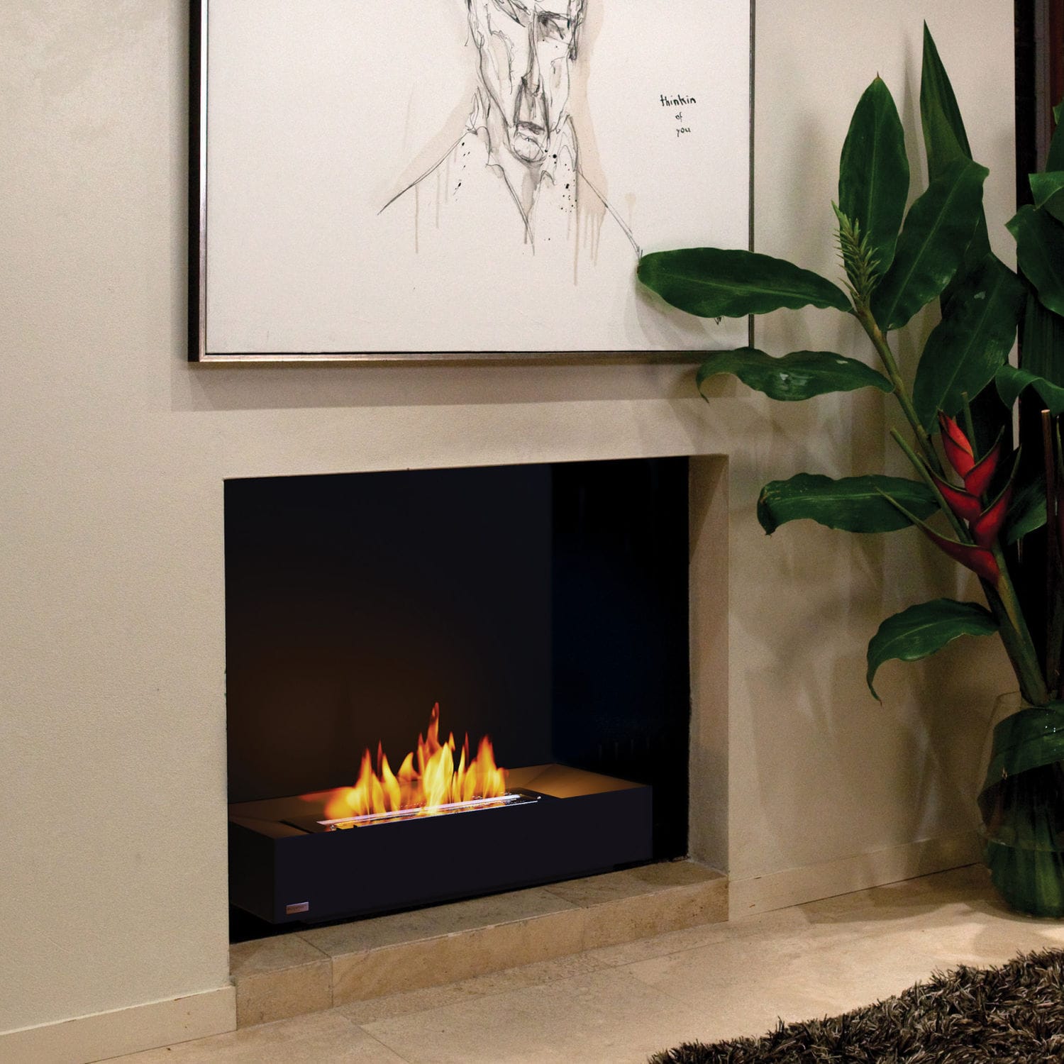 Central fireplace insert - GRATE 30 - EcoSmart Fire - bioethanol ...