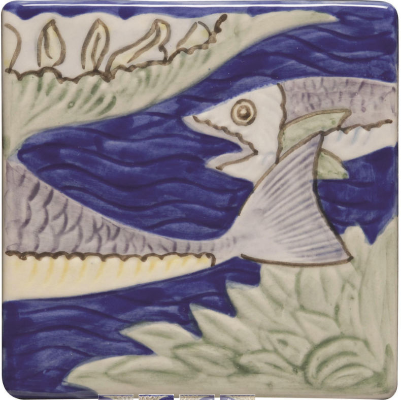 Indoor tile / wall / ceramic / rectangular - FISH FRIEZE by William De ...