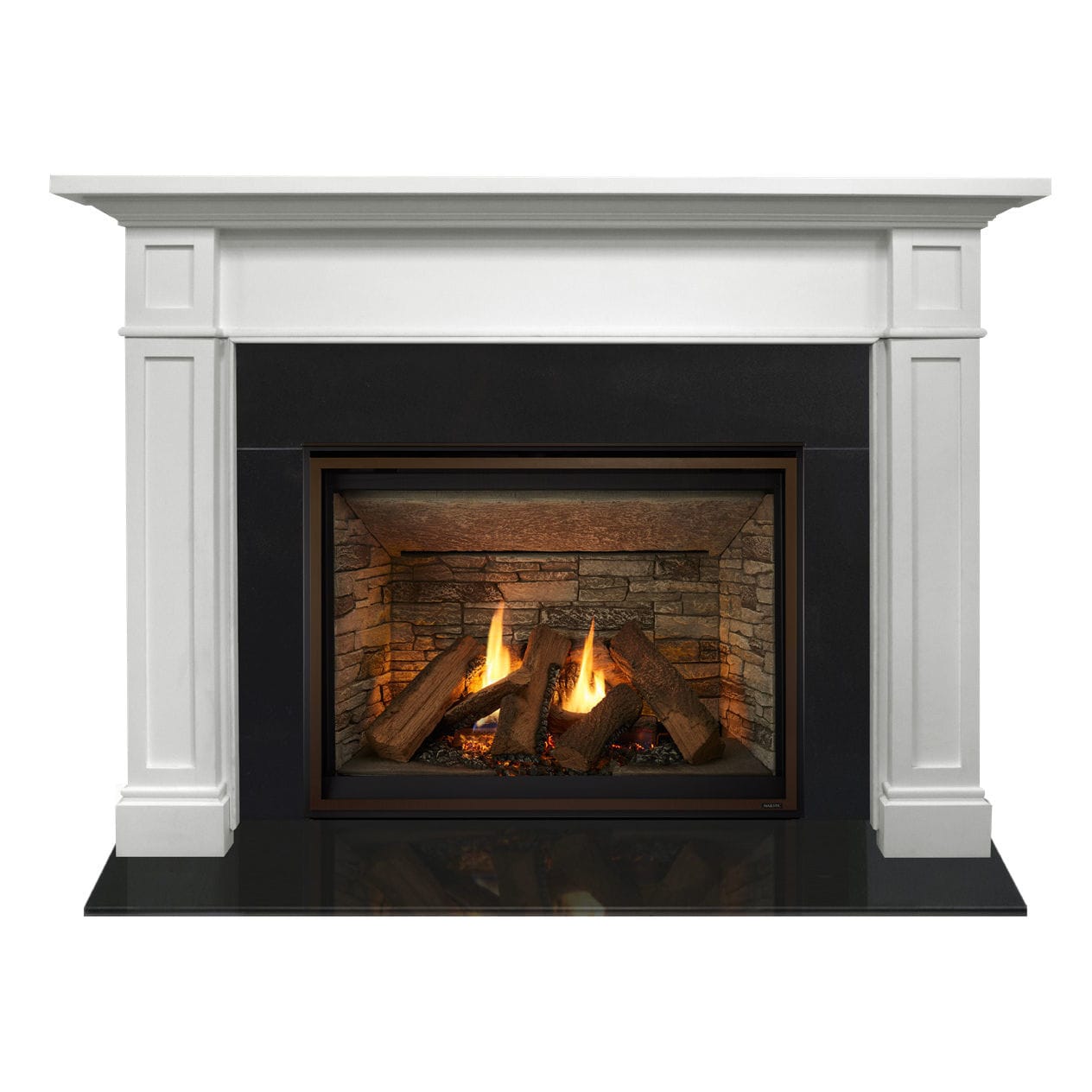 Traditional fireplace mantel - ACADIA - HEAT & GLO® - wooden / white