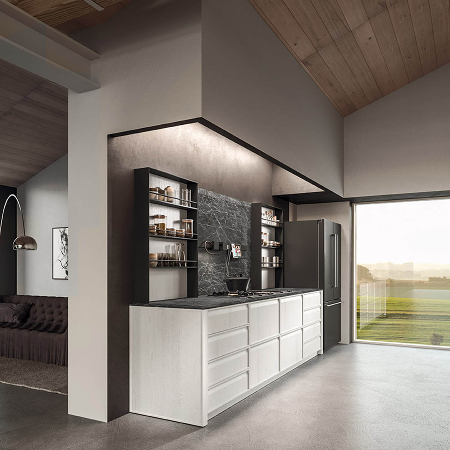 Contemporary kitchen - AK_07 - Arrital - solid wood / stone / aluminum