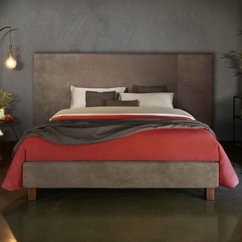 Double bed headboard - KNIGHT - DORELAN - contemporary / fabric / brown