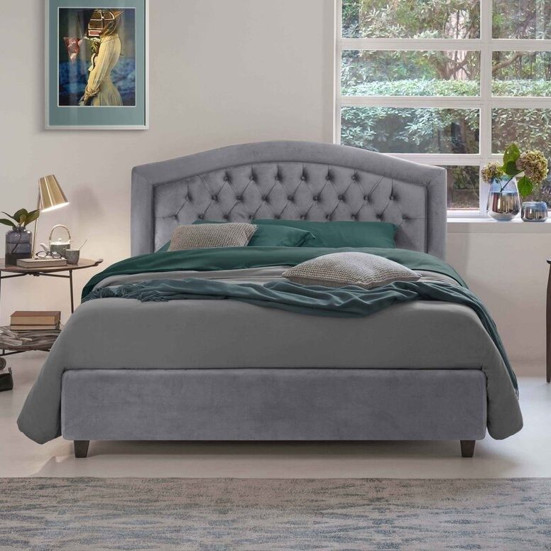 Double bed headboard - KING - DORELAN - contemporary / fabric / gray