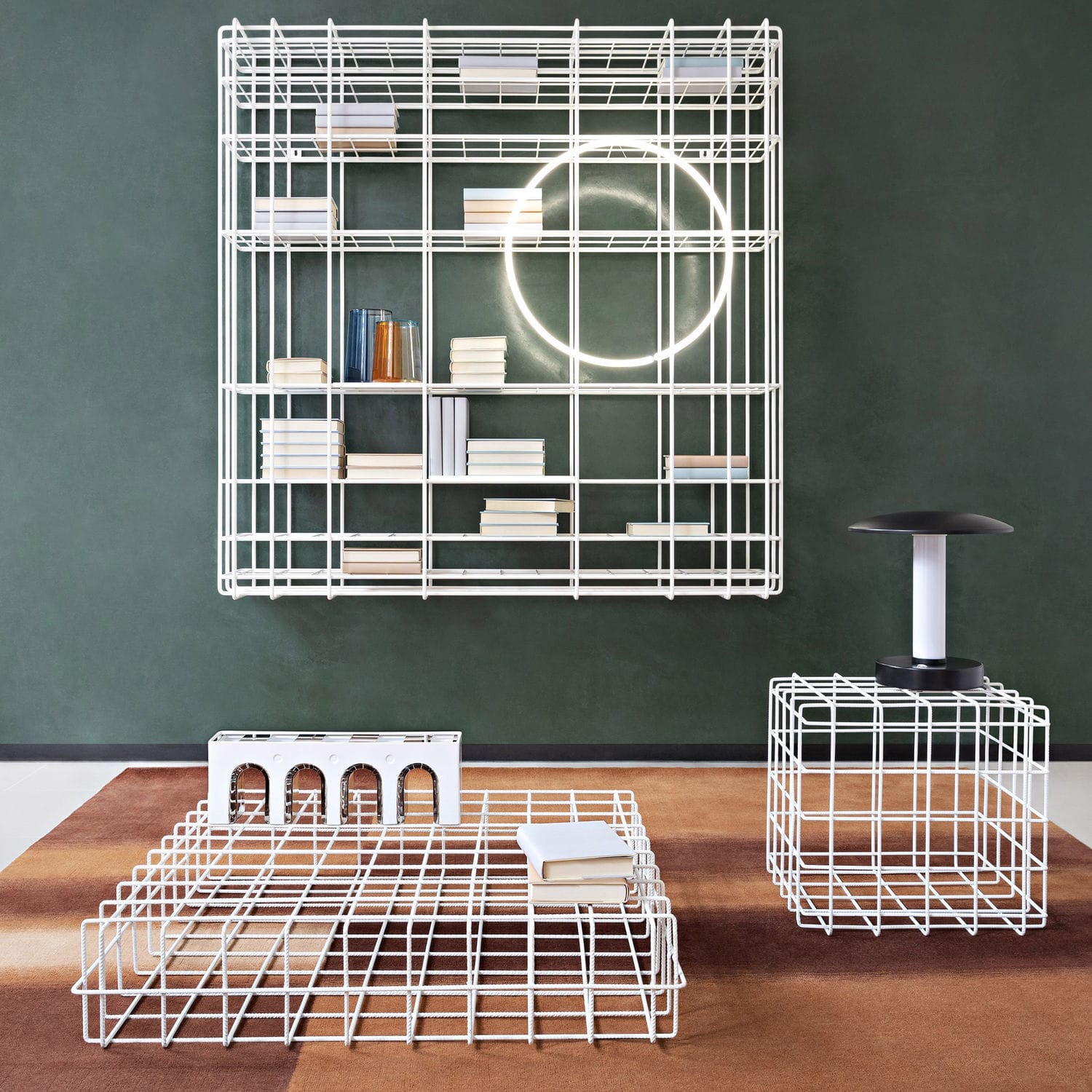 Contemporary side table - LEYVA - saba - iron / metal base / square