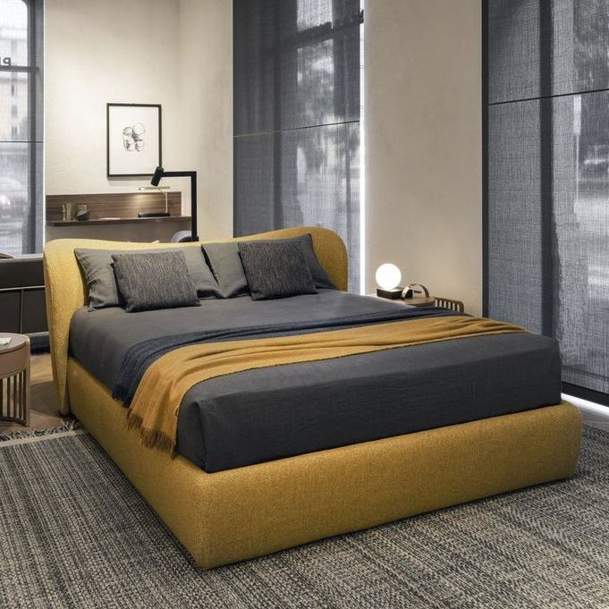 Double bed - EMBRACE - PIANCA - contemporary / upholstered / with headboard