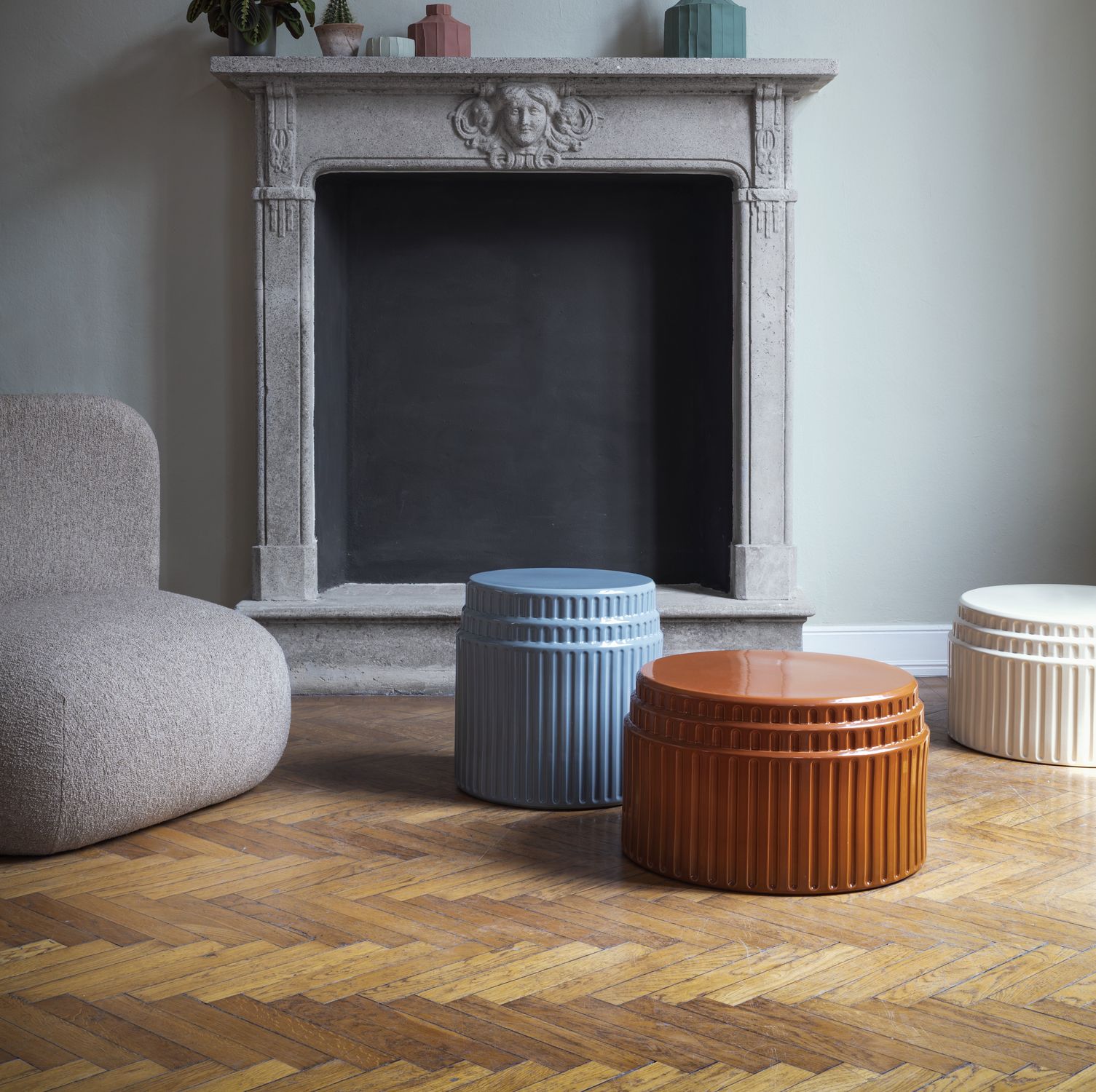 Contemporary coffee table - Kolos - miniforms - ceramic / ceramic base ...