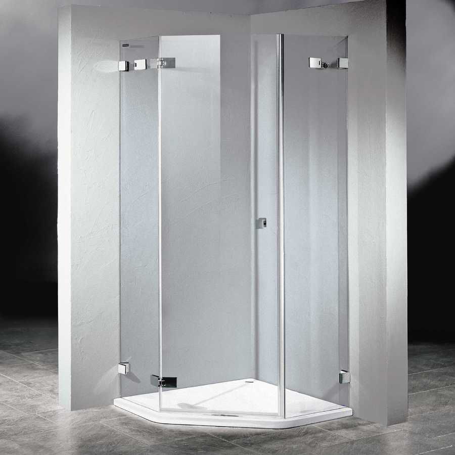 Swing shower screen - COLLECTION 2 - DUSCHOLUX AG - corner / tempered glass