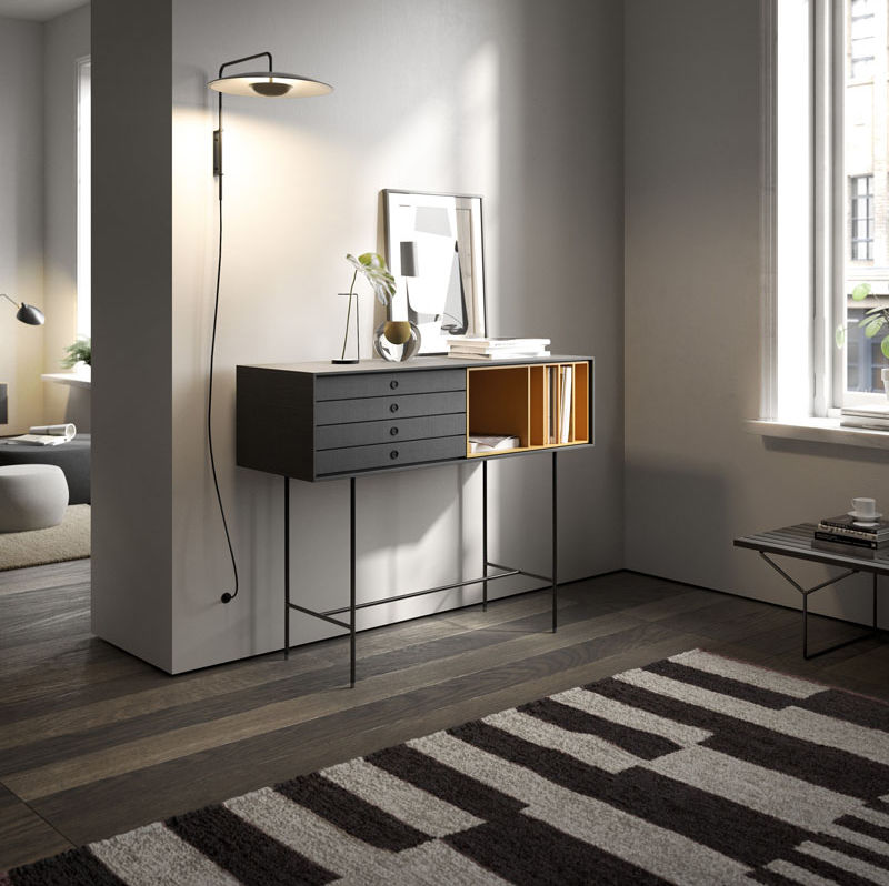 Sideboard with long legs - AURA - TREKU - contemporary / lacquered wood ...