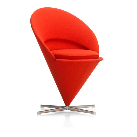 Contemporary chair - CONE - vitra USA - polyurethane foam / stainless ...