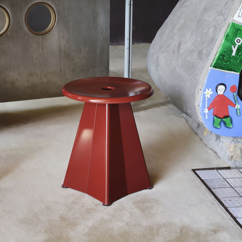 Contemporary stool - vitra USA - metal / metal base / central base