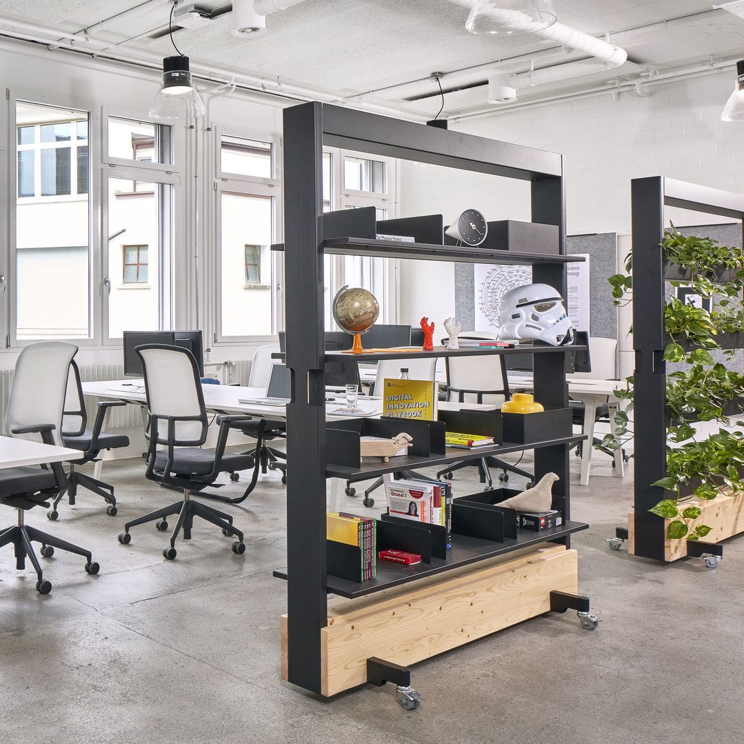 Oak room divider - DANCING WALL - vitra USA - spruce / for office / custom