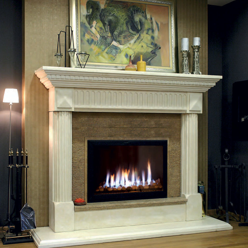 Natural gas fireplace - MF 75 - Mira Heating Co. Ltd. - built-in / wall ...