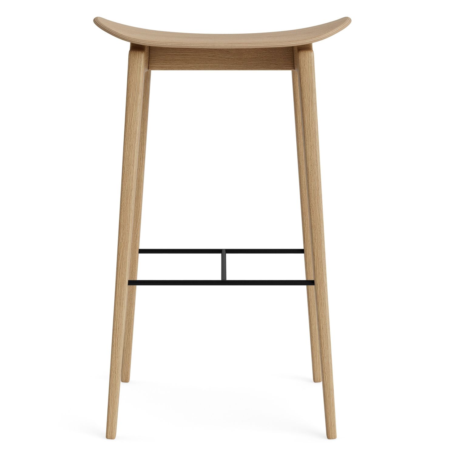 Scandinavian design bar stool - NY11 - NORR11 - oak / walnut / oak base