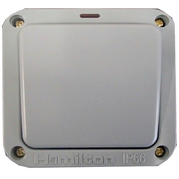 Light switch - ELMR21NGY - Hamilton Litestat - push-button / surface ...