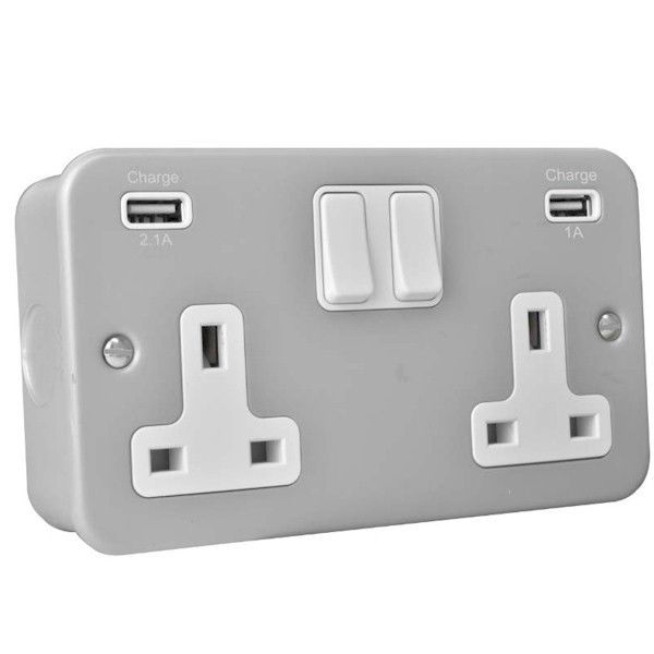 USB socket - Metalclad - Hamilton Litestat - double / wall-mounted ...