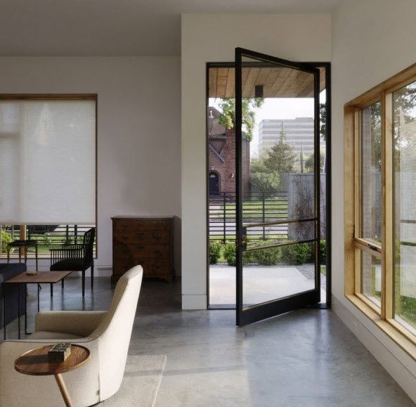 Entry door - FritsJurgens - steel / pivoting with offset axis ...