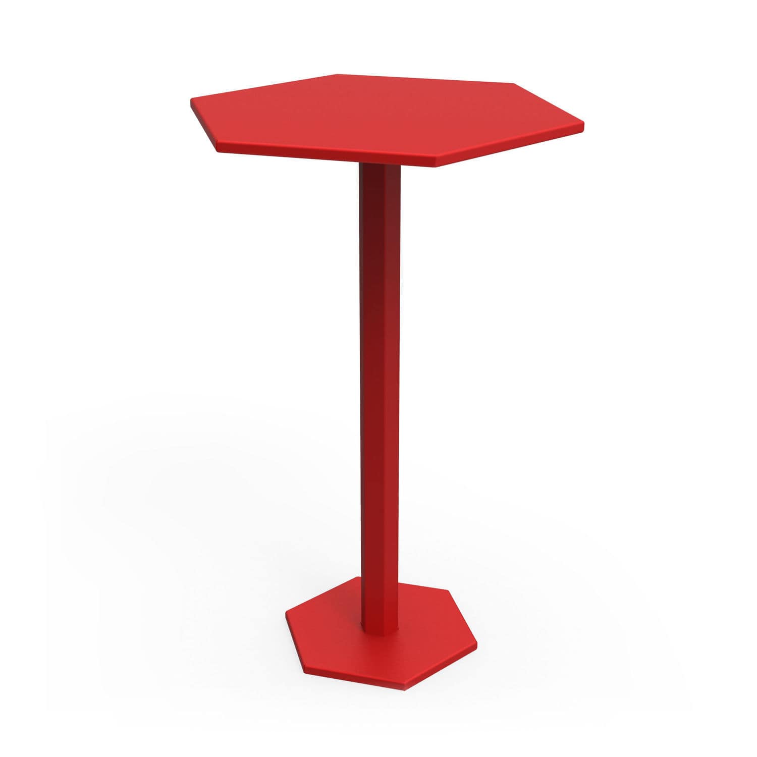 Contemporary high bar table - HEXAGONE - ZHED - oak / steel / steel base