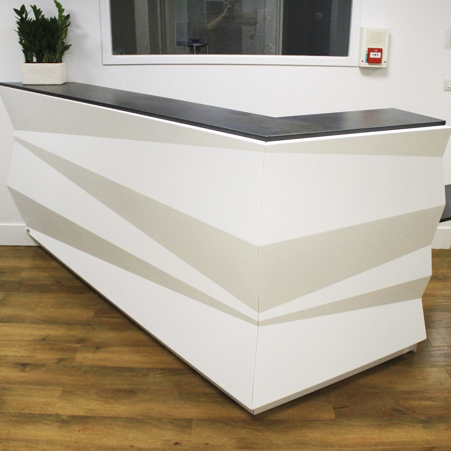 Modular reception desk - ZHED - semicircular / corner / wooden