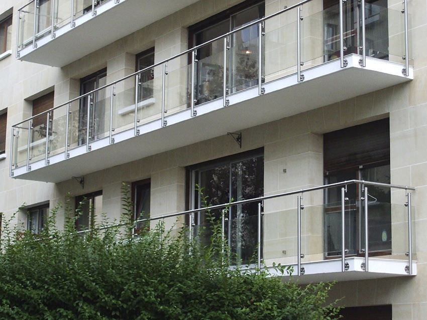 Glass panel balcony - CRISTAL - AT INOX - stainless steel