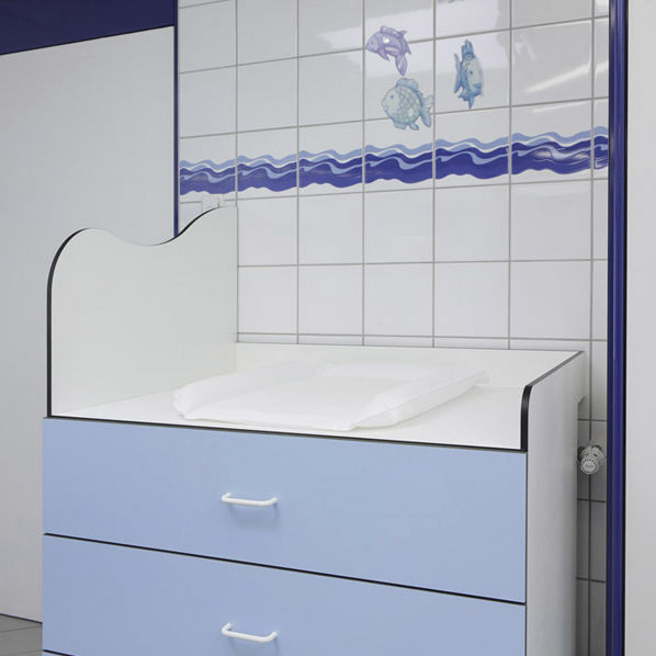 HPL changing table - VK13 KIGA - Schaefer-Trennwandsysteme - with post ...