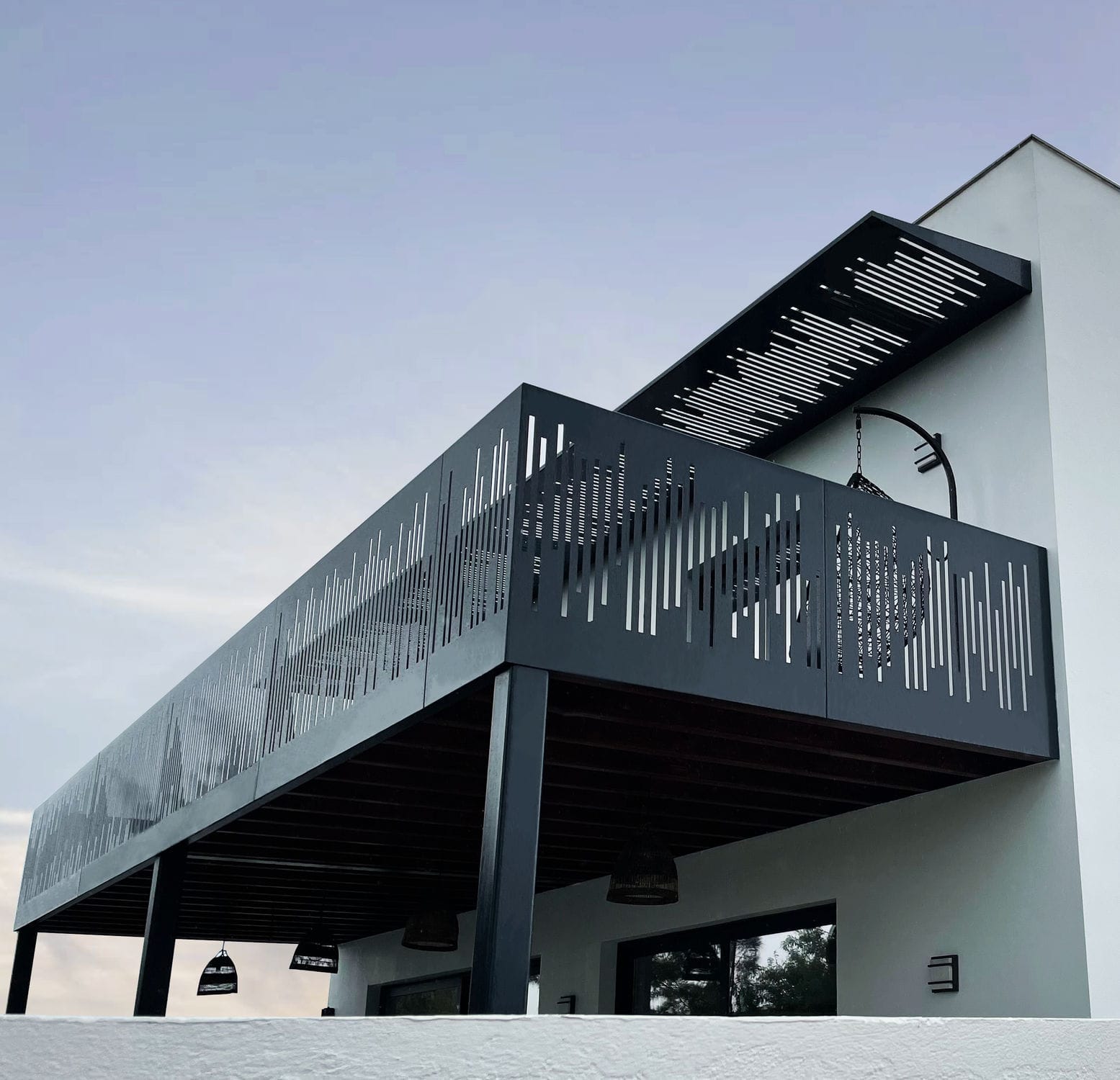 Metal railing - BPLAN - perforated sheet metal / outdoor / for balconies