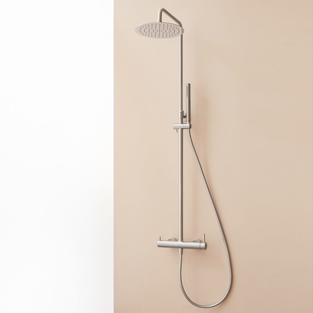 Apartment shower column - LOOP K - SANYCCES - brass / wall-mounted ...