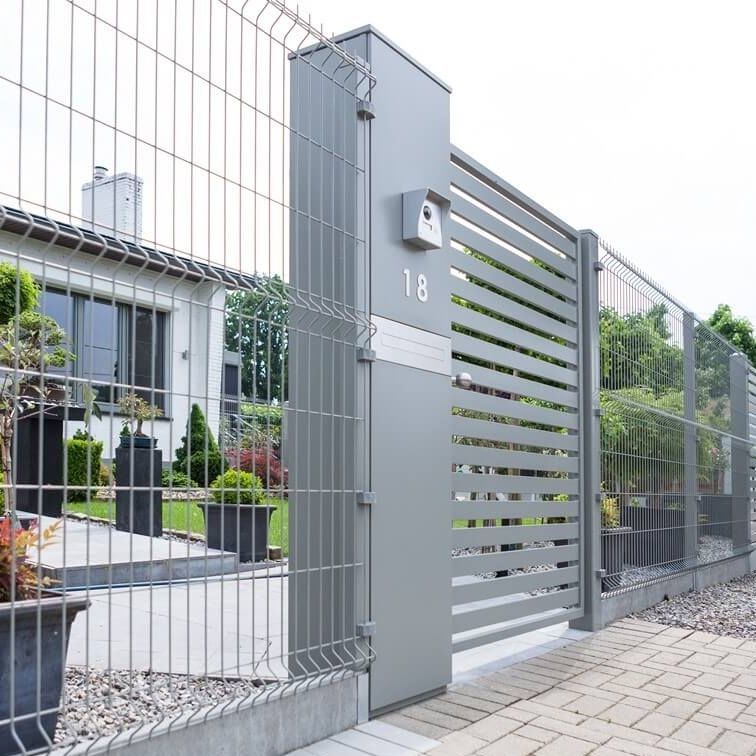 Galvanised steel engineered stone pillar for fence - MultiBox - WISNIOWSKI