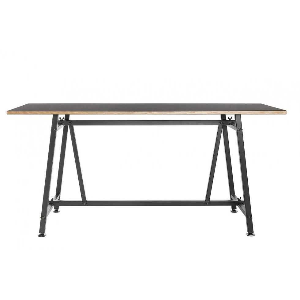 Contemporary work table - 4030 - Embru - oak / linoleum / resin