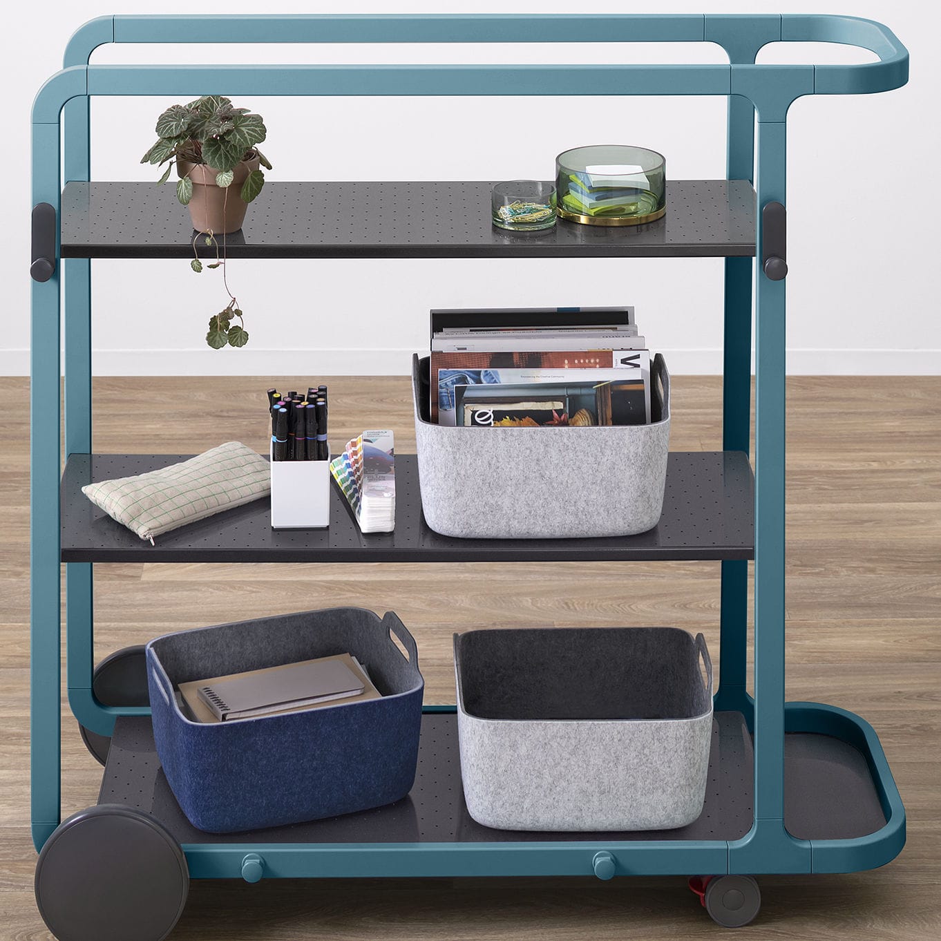 Office service trolley - FLEX - Steelcase - commercial / for computer ...