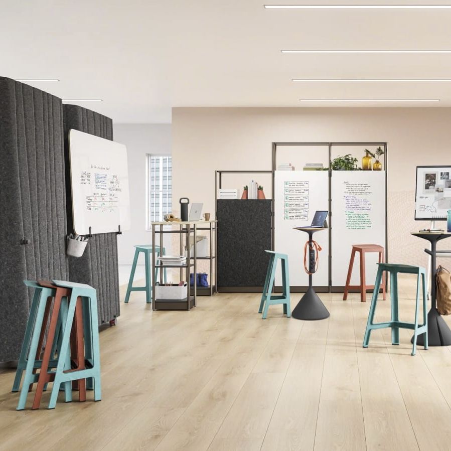 Contemporary task stool - FLEX PERCH - Steelcase - steel / steel base ...