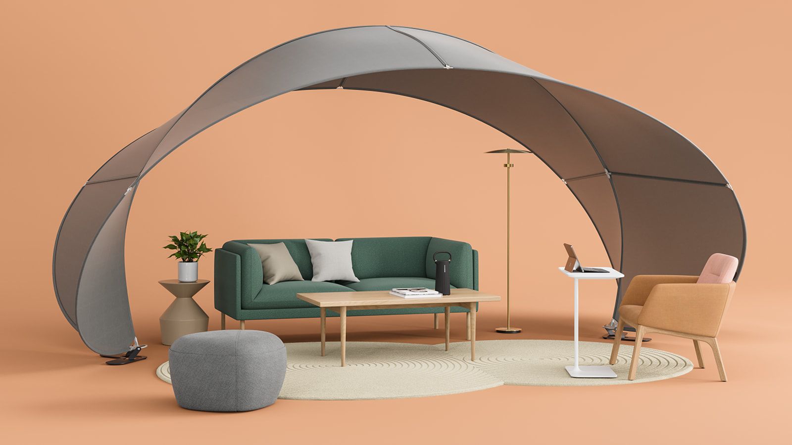 Fabric office pod - OVERHEAD - Steelcase - for open space