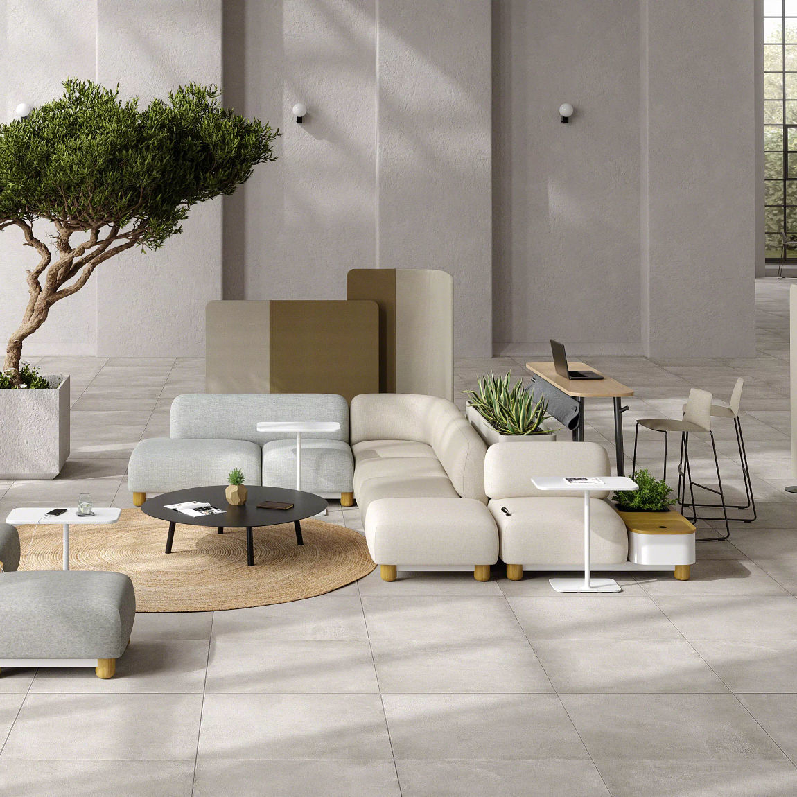 Modular sofa - COALESSE - Steelcase - contemporary / fabric / privacy