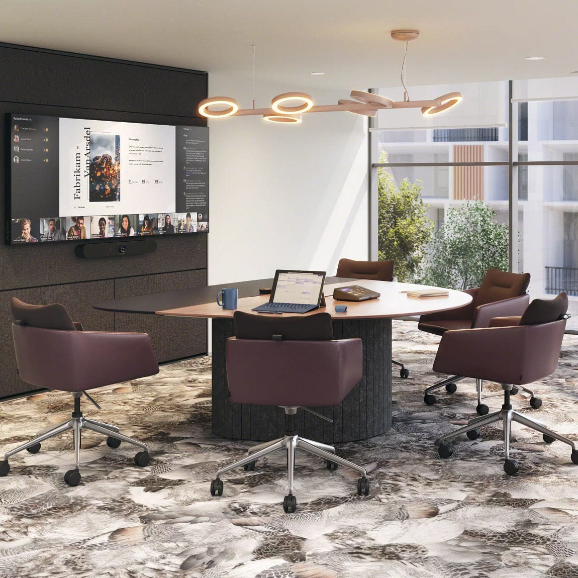 Contemporary boardroom table - OCULAR™ - Steelcase - wooden / wooden ...