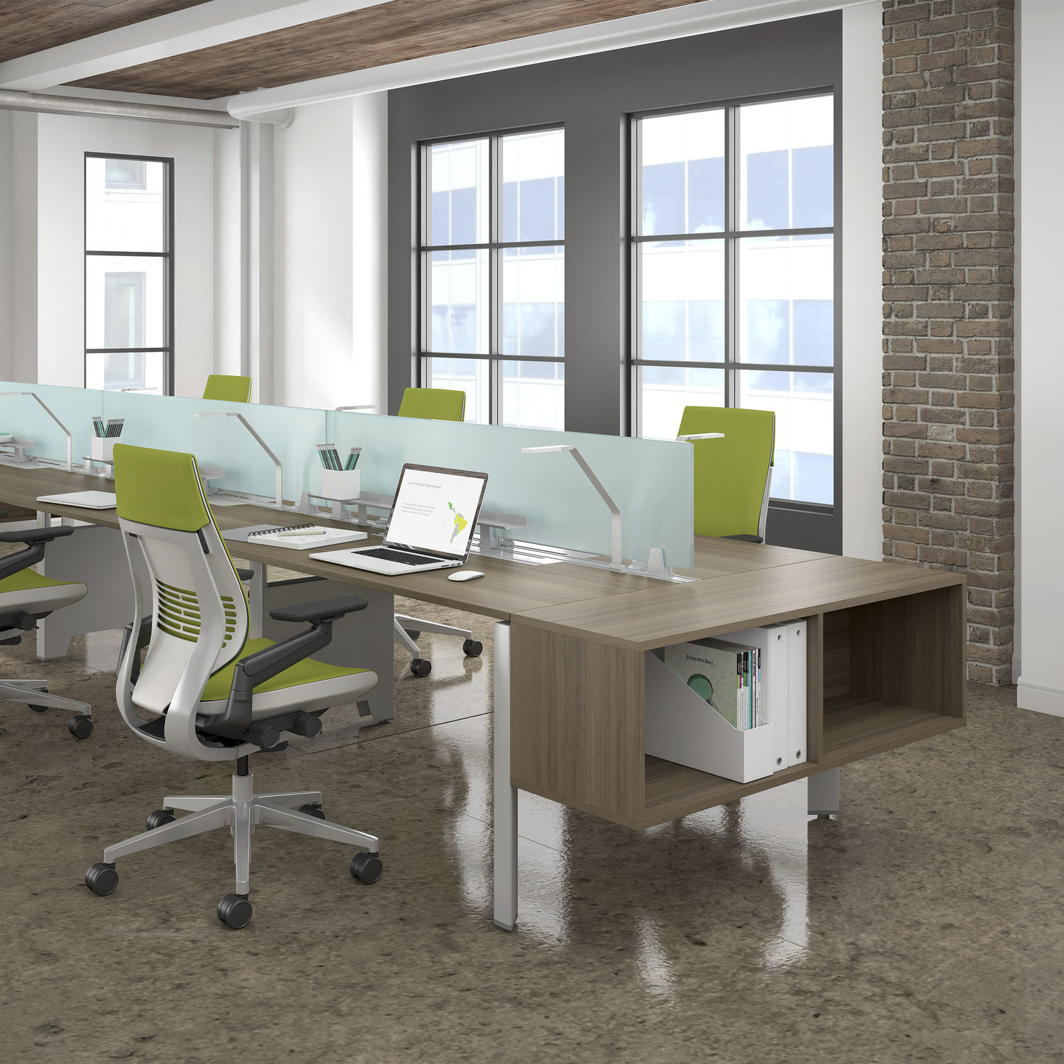 Contemporary boardroom table - FUSION - Steelcase - wooden / laminate ...
