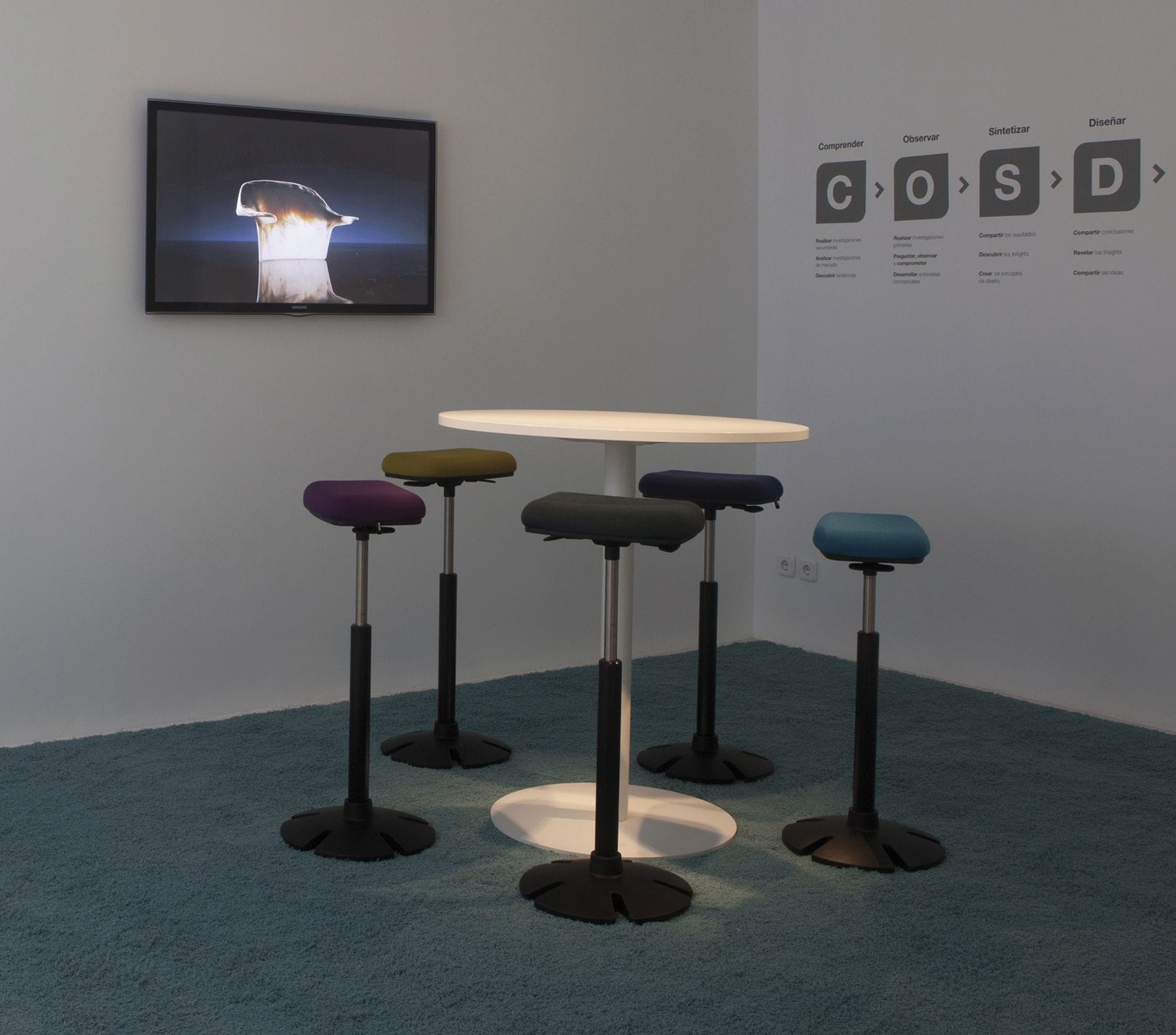 Contemporary task stool - B-FREE SIT STAND - Steelcase - fabric / metal ...