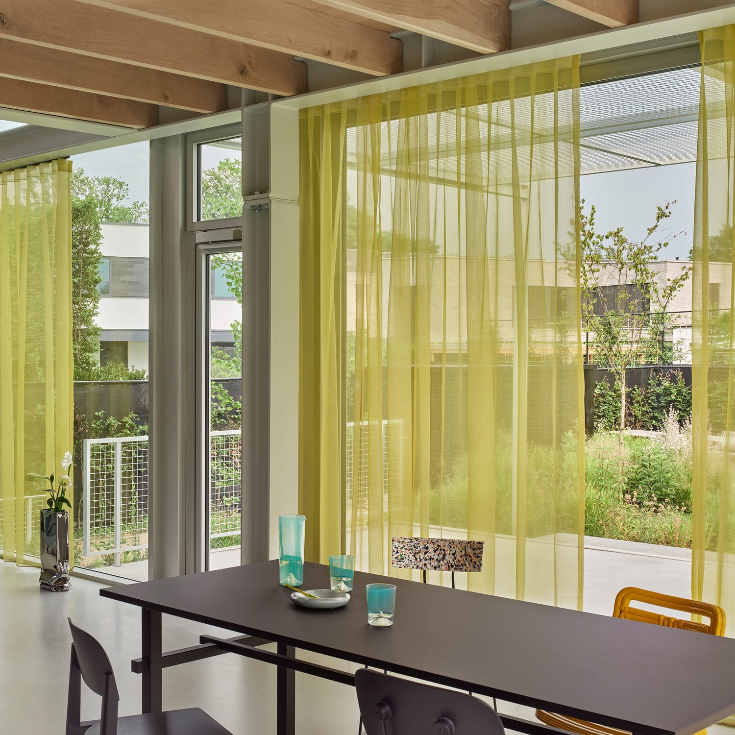 Plain sheer curtain fabric - AURA 60 - KENDIX - Trevira CS® / polyester ...