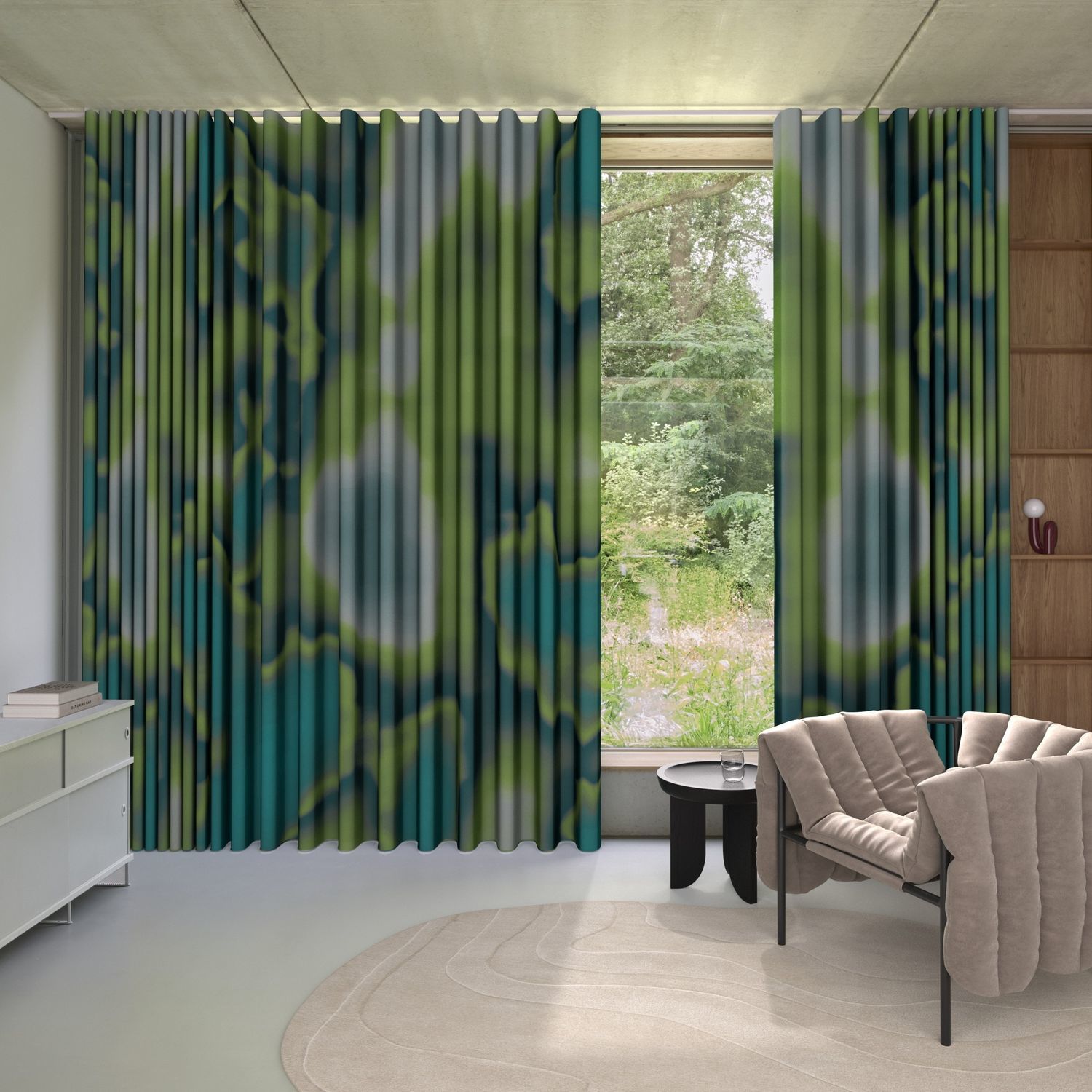 Curtain fabric - FLUOR - KENDIX - iridescent / polyester / Trevira CS®