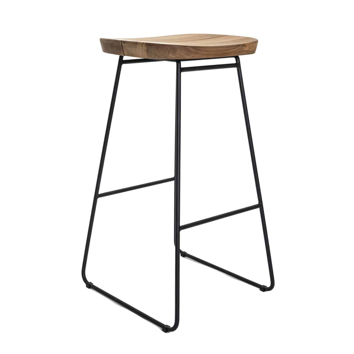 Scandinavian design bar stool - 260 104 BRYGGEN - OASIQ - teak ...
