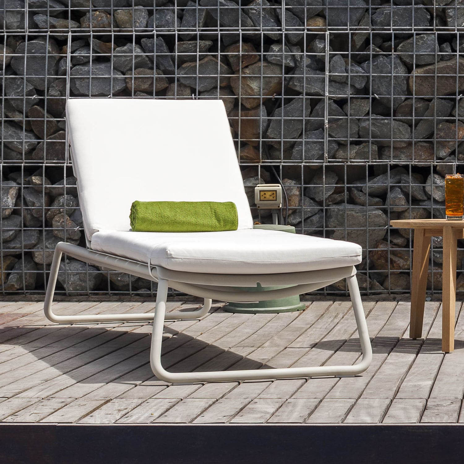 Contemporary sun lounger - 100 111 CORAIL - OASIQ - fabric / aluminum ...