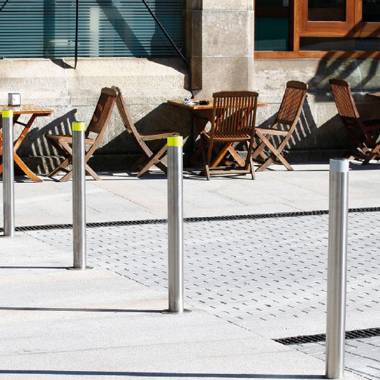 Pedestrian bollard - DINAMIC - Setga - stainless steel / removable / high