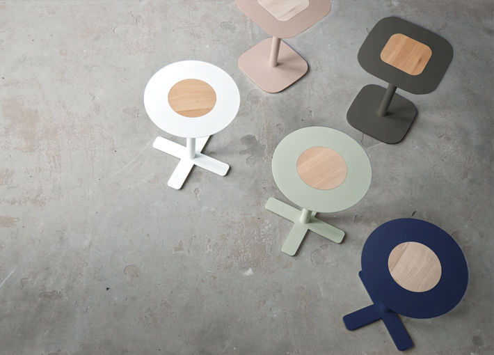 Contemporary side table - BLUSH - SPELL - wooden / lacquered wood / round