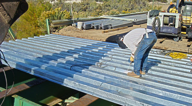Corrugated Metal Bridge Decking 423 Steel Deck Sheet Stock Photos