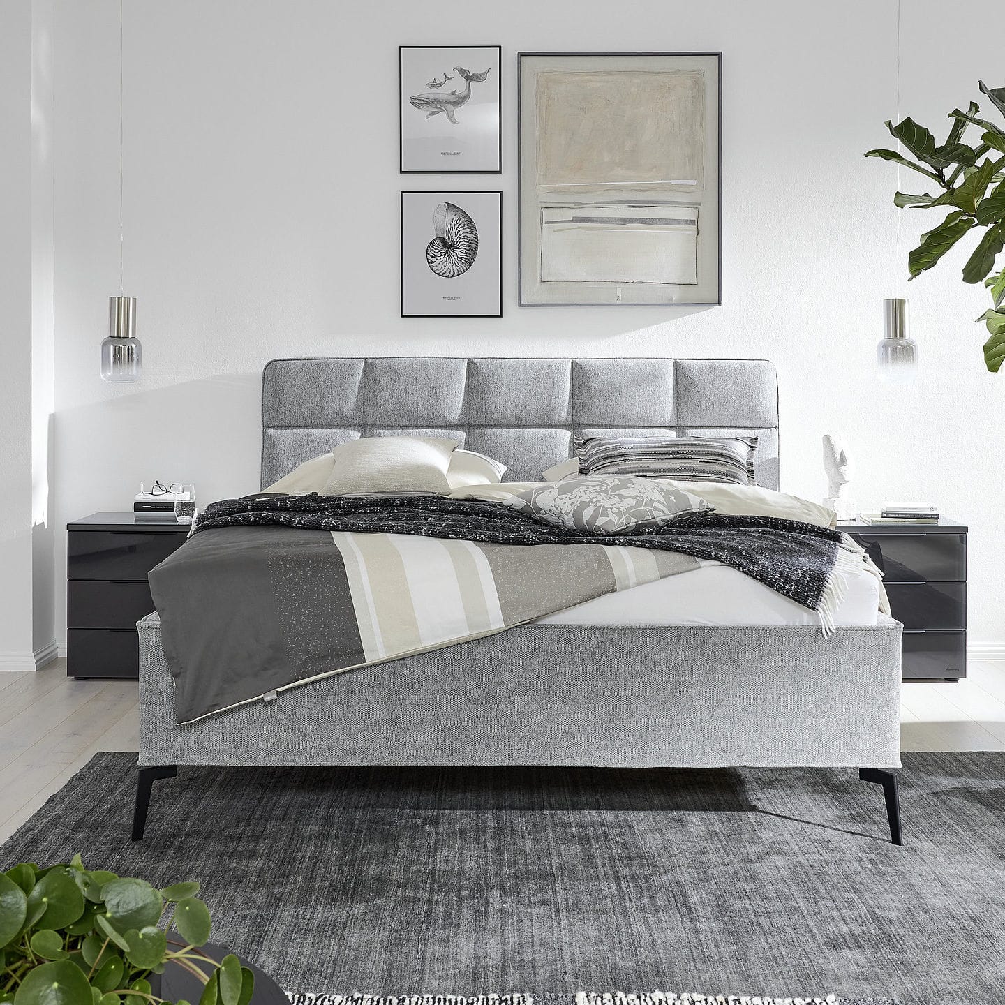 Double bed - DELANO - Musterring - contemporary / upholstered / fabric