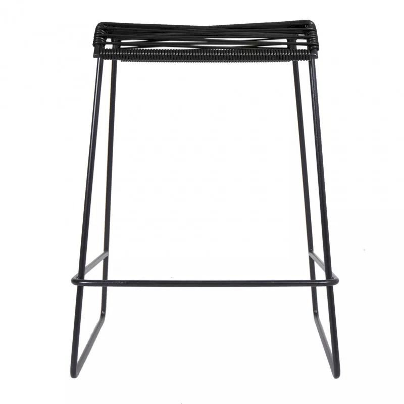 Contemporary stool - Quintana - BOQA - leather / linen / PVC