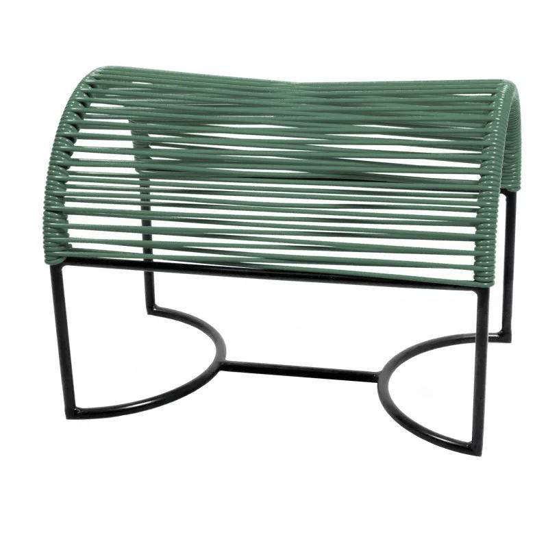 Contemporary footrest - Tulco - BOQA - linen / leather / steel