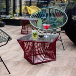 Contemporary coffee table - Veracruz - BOQA - tempered glass / steel ...