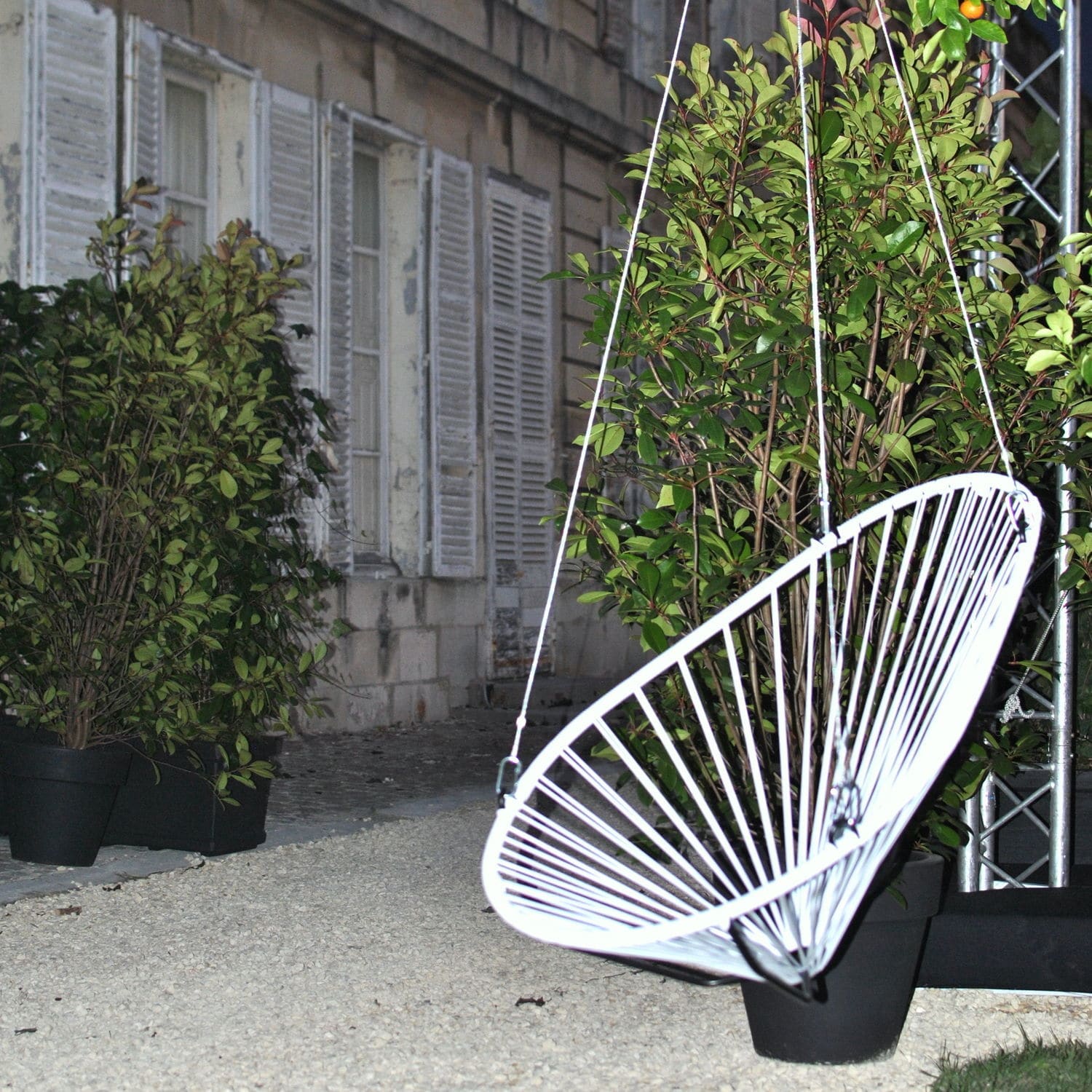 Hanging armchair - Acapulco - BOQA - contemporary / linen / leather