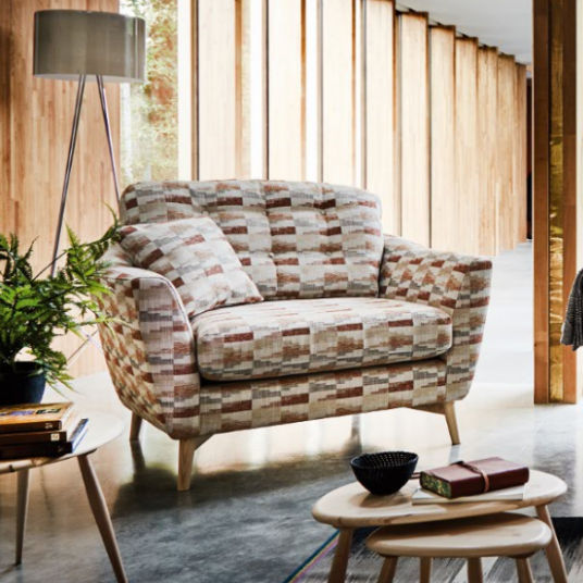 Contemporary armchair - GELA : SNUGGLER - ercol - fabric / ash / cushion