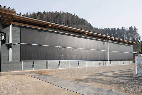 Roll-up industrial door - Lubratec® - Huesker - aluminum / automatic ...