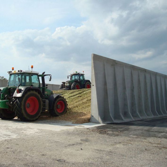 Concrete wall - PRECAST STORAGE BINS - Paver - prefab / foundation
